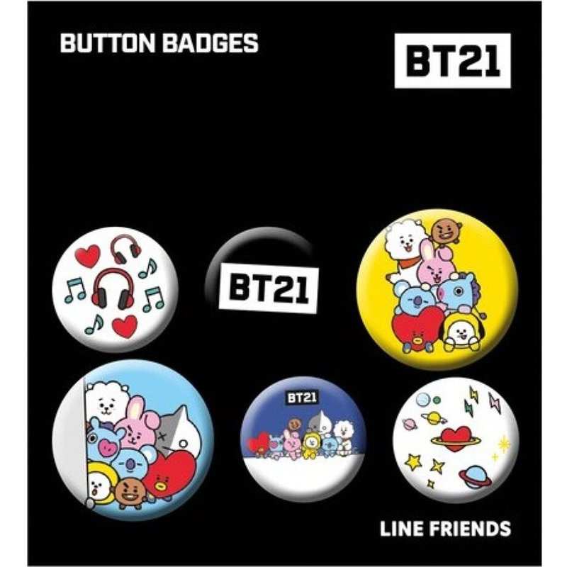 【BT21】 BT21 Badge Set - Shop dopetw Badges & Pins - Pinkoi