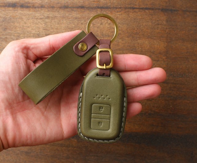 Tea Leather Honda Car Key Cover HONDA CRV FIT City HRV ODYSSEY Customized Shop Te Leather Keychains Pinkoi
