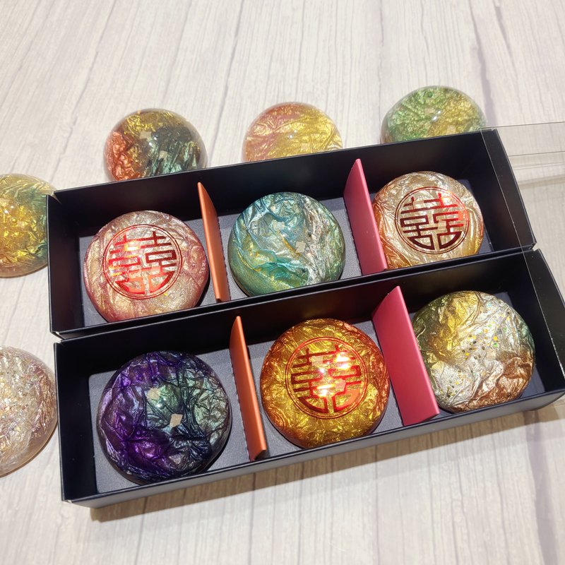 【禮物】胺基酸寶石皂-囍囍囍歡六入禮盒 - 設計館 我也手作 Me Too 肥皂/手工皂 - Pinkoi