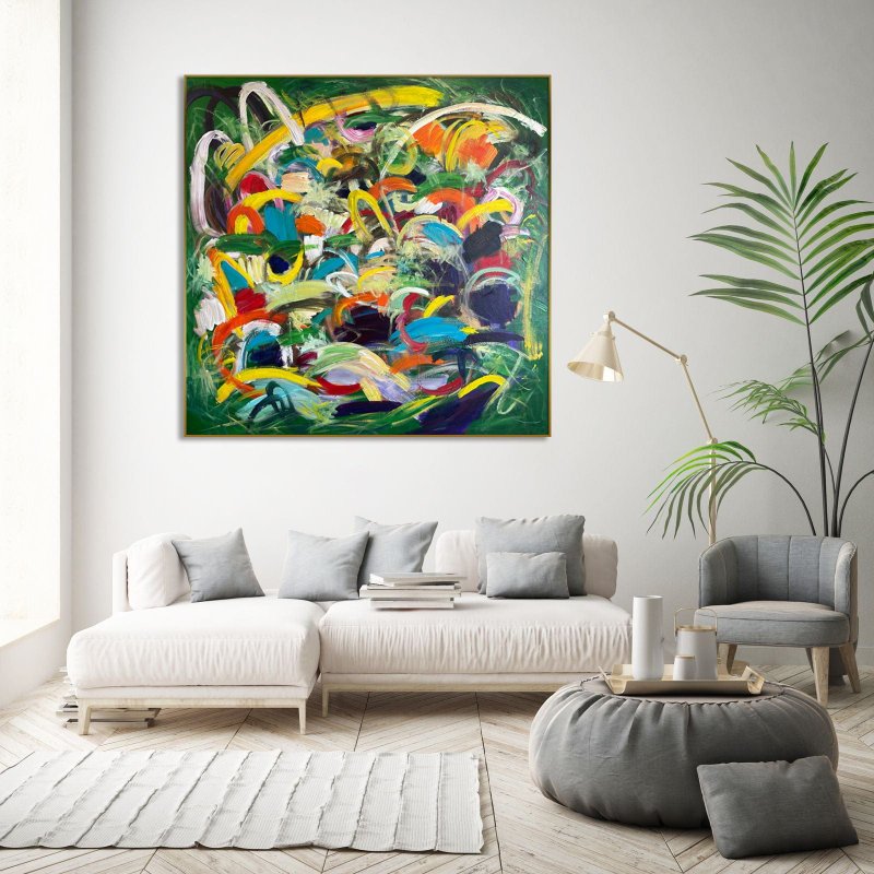 Large Abstract Colorful Oil Paintings On Canvas Textured Handmade Wall Art TrendGallery｜壁貼/牆壁裝飾 ...