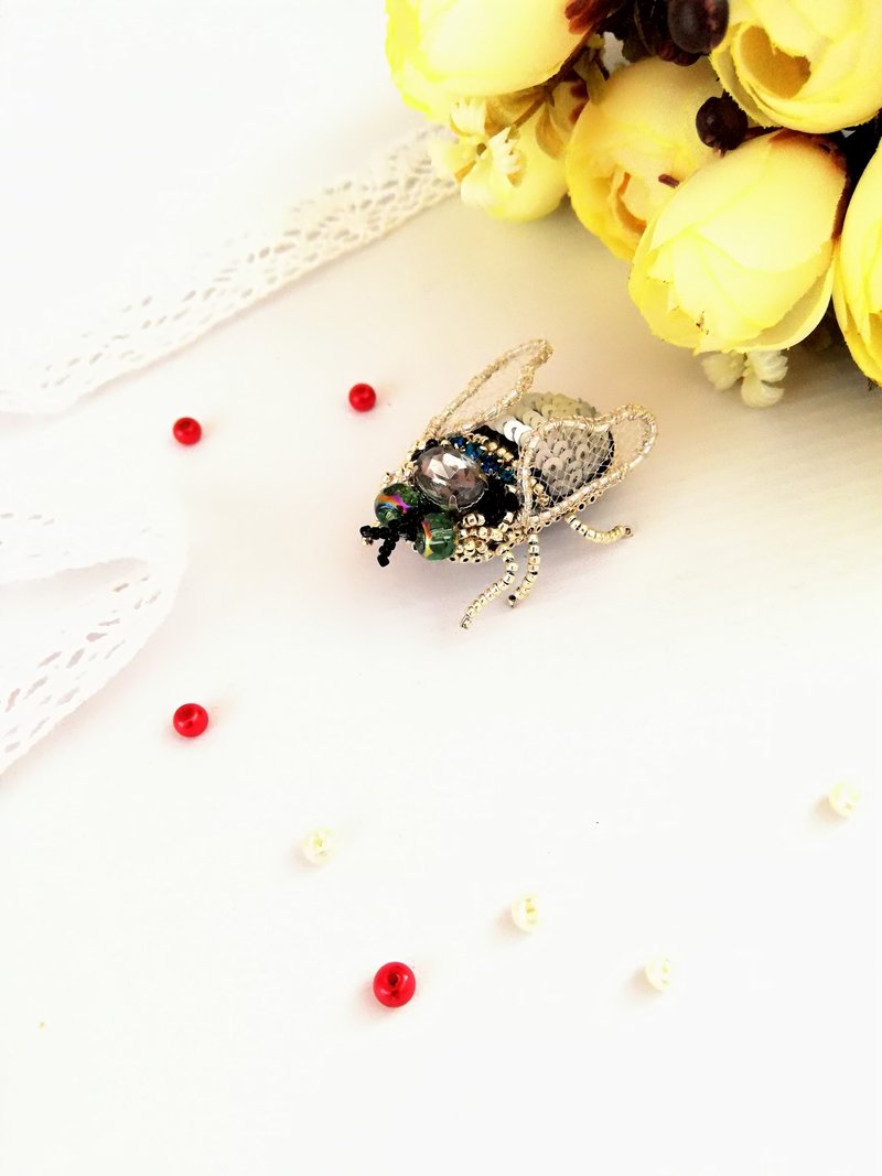 Bead Insect Brooch , Fly insect Brooch , Brooch Beaded - Shop ...
