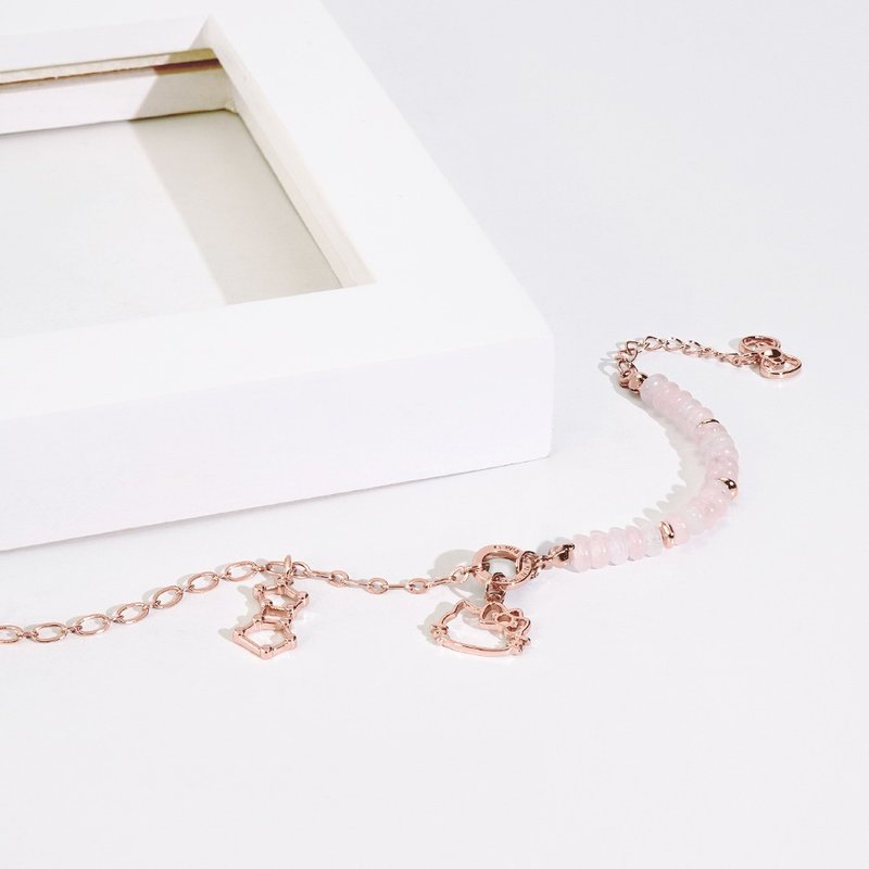 可愛DNA系列-活潑Hello Kitty天然粉晶造型手鍊 STORY故事銀飾｜手鍊/手環人氣榜 - Pinkoi