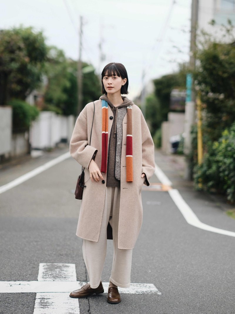 KOOW日系中長款立絨雙面尼大衣 雙面穿拼色簡約羊毛大衣 KOOW｜女大衣/外套人氣榜 - Pinkoi