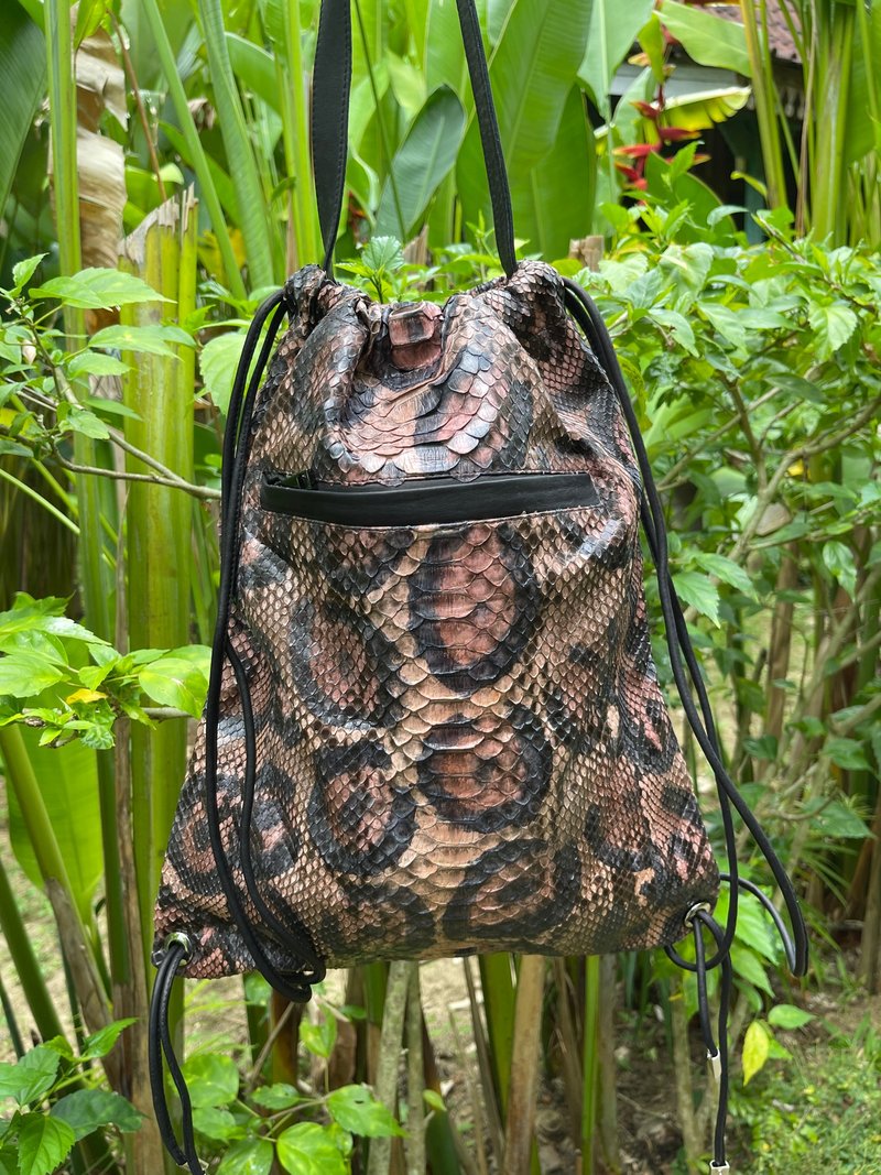 Python Leather Backpack Snakeskin Backpack Leather Rucksack belp ...