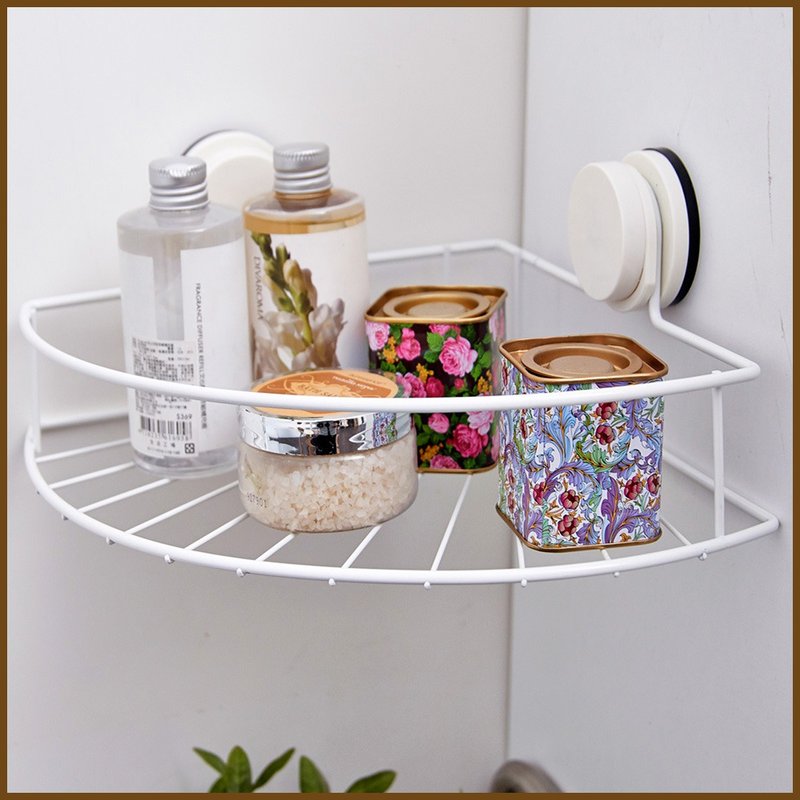 【ikloo】TACO無痕吸盤-多功能單層角落架/牆角架 ikloo宜酷屋｜衛浴用品/浴室收納人氣榜 - Pinkoi