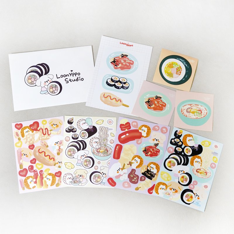 Korean snacks sticker pack Loonyppo studio｜貼紙人氣榜 - Pinkoi