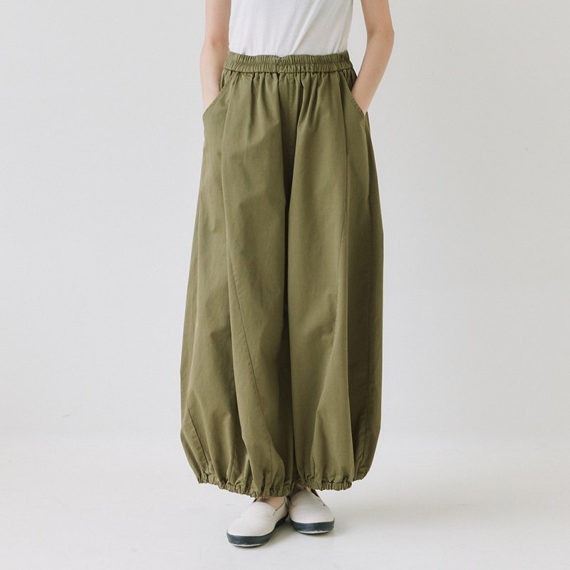 【Simply Yours】花邊縮口氣球褲 綠F Simply Yours｜女長褲人氣榜 - Pinkoi