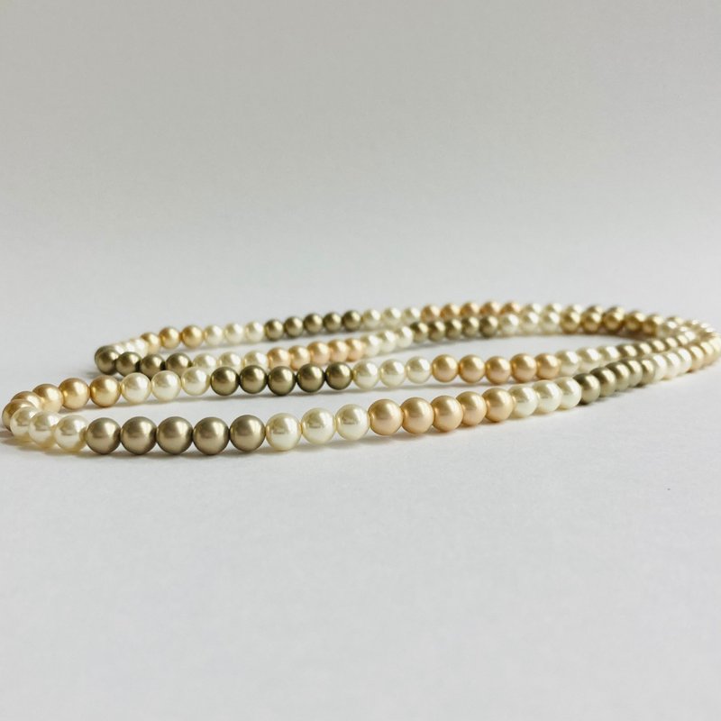ガラスパールマチネーネックレス/エンドレス加工/6mm約75cm/ナチュラルカラーmix/made in japan particular-about｜項鍊人氣榜 - Pinkoi