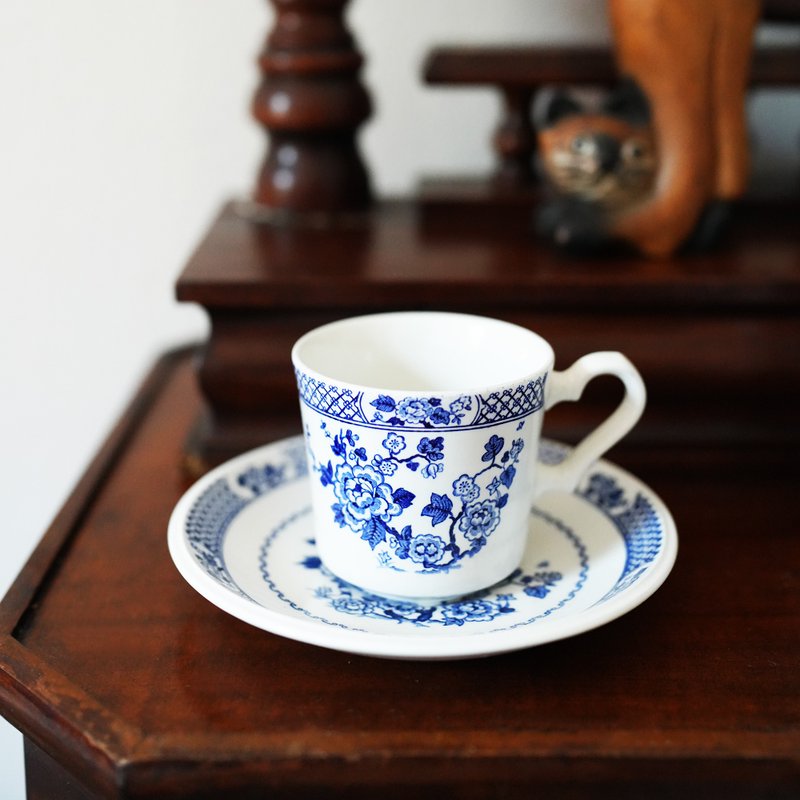 英國復古 Johnson Brothers Kyoto 藍白花朵杯碟 /茶杯/咖啡杯 菌物 shroom｜其他杯子人氣榜 - Pinkoi