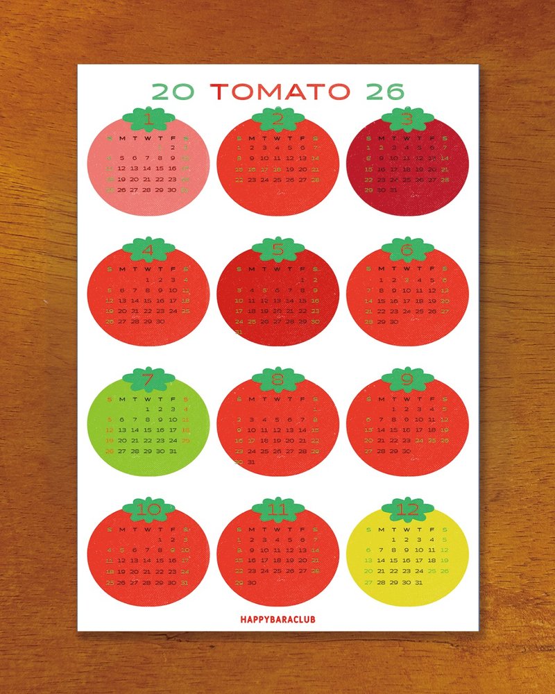 2026 Happybara Wall Calendar -Tomato Happybaraclub｜日曆/月曆/年曆人氣榜 - Pinkoi