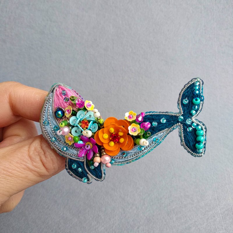 Blue whale brooch whale pin ocean brooch ocean jewelry animal pin whale ...