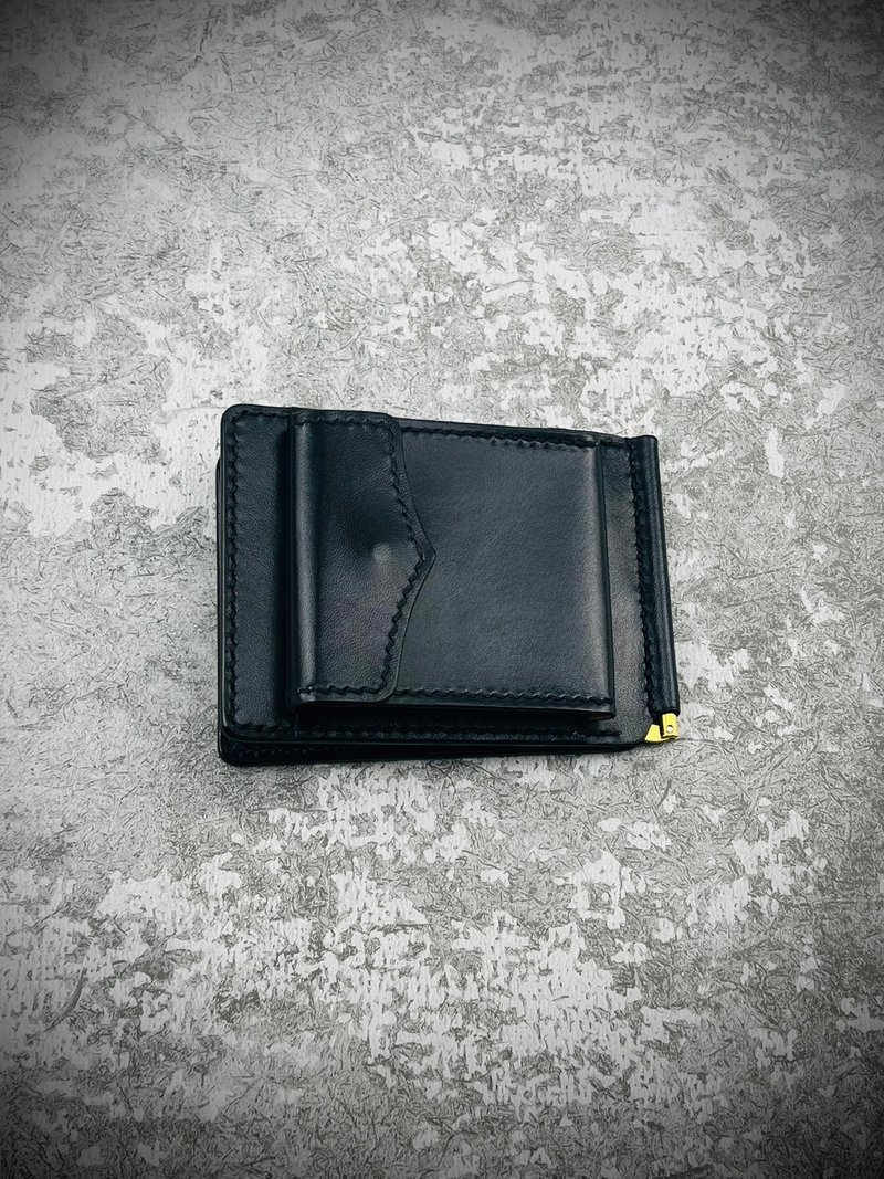 【短夾】SL.025 外掛零錢袋鈔票夾短夾/ 義大利植鞣革/ 素面全黑 懋革 Mao Leather Work｜錢包/皮夾/長短夾人氣榜 - Pinkoi