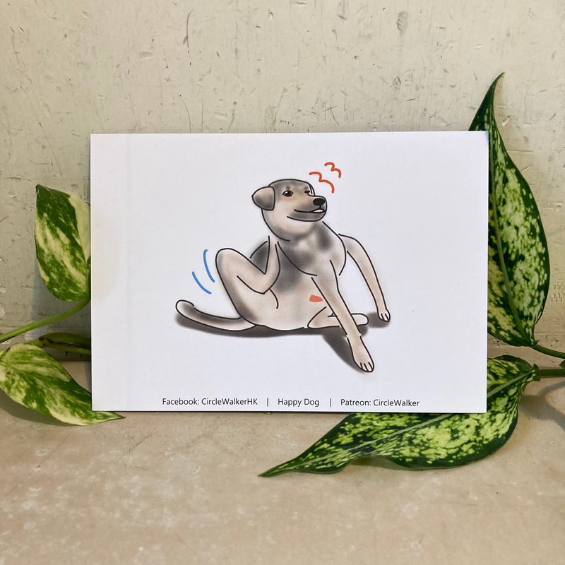 相片圖畫 雙面明信片 複製原畫 裱畫 電繪 香港 唐狗 犬 開心 Circle Walker 周圍行｜卡片/明信片人氣榜 - Pinkoi
