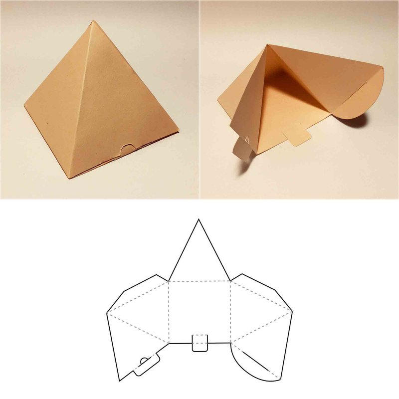 【數位】Pyramid box template, pyramid shaped box, pyramid gift box, pyramid ...