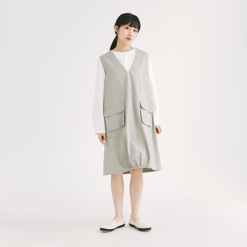 【Simply Yours】長版V領背心 灰F Simply Yours｜背心/無袖上衣人氣榜 - Pinkoi