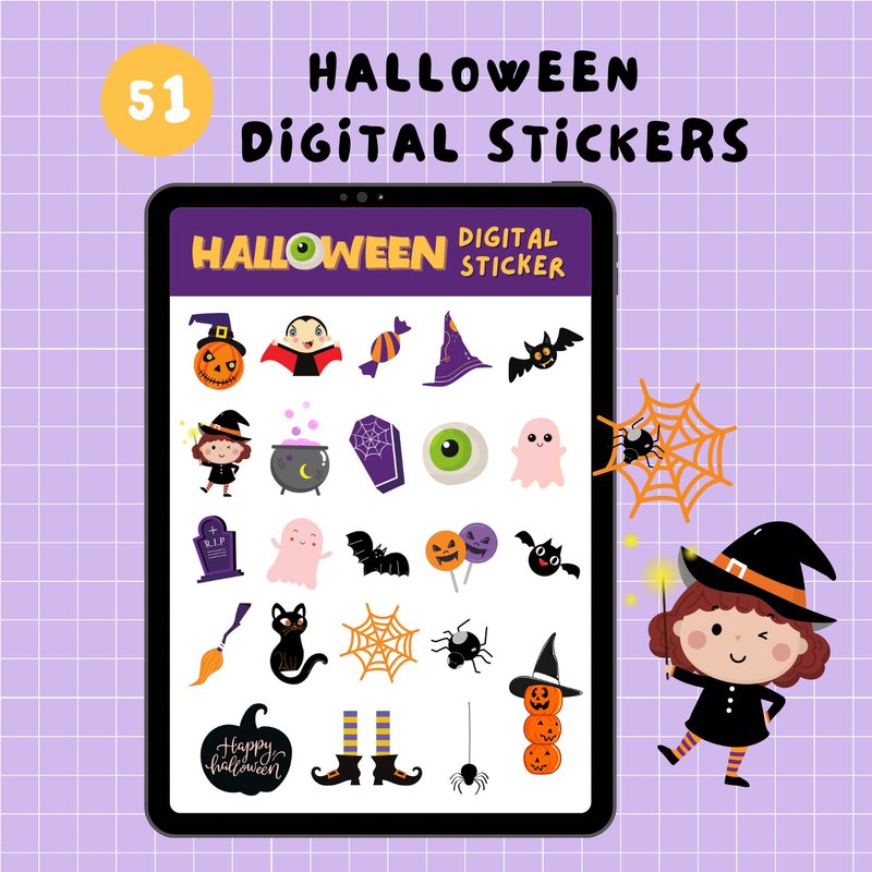 【數位】HALLOWEEN Digital Stickers Goodnotes | Digital Planner Stickers ...