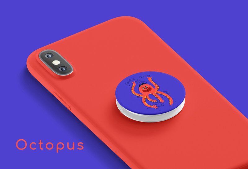 Octopus - Phone grip. Pop - socket holder. - 設計館 Fabrica 手機殼/手機套 - Pinkoi
