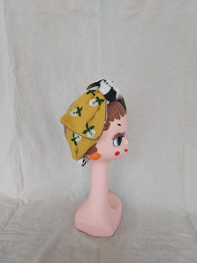 黃花小雛菊 寬布 刺繡 拼布 髮帶 bubu studio(布布工作室）｜髮箍/髮帶人氣榜 - Pinkoi