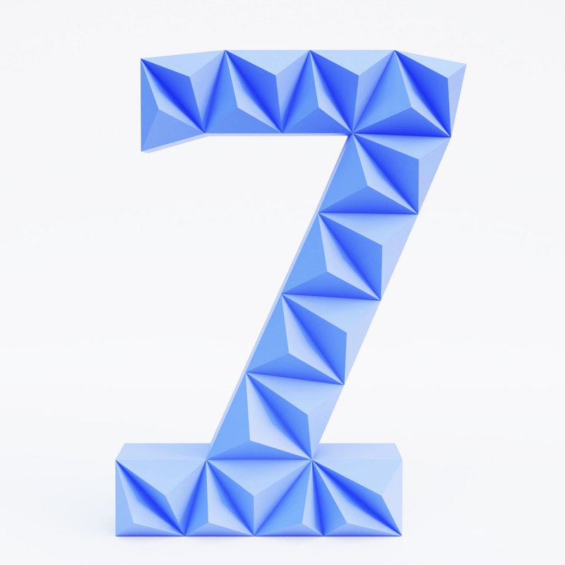 【數位】DIY Paper Number Seven 3D Papercraft Printable PDF, height 50 cm ...
