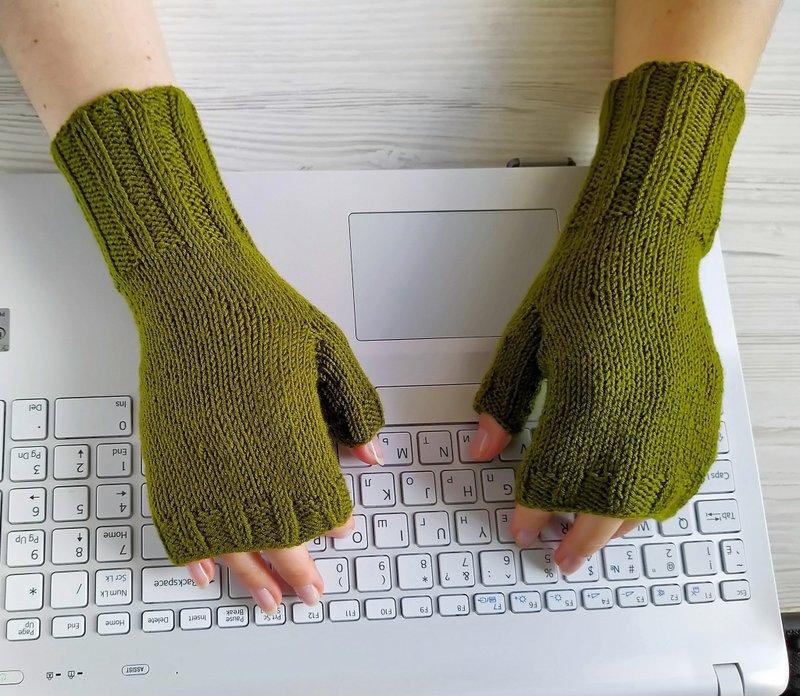 Fingerless gloves arm warmers, Computer gloves for cold hands, Handmade ...