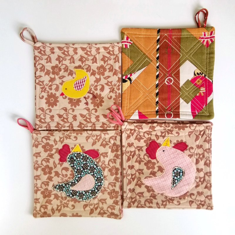 Coaster set, Mug rugs, Quilted potholders, Pot holder set, Pot holders ...