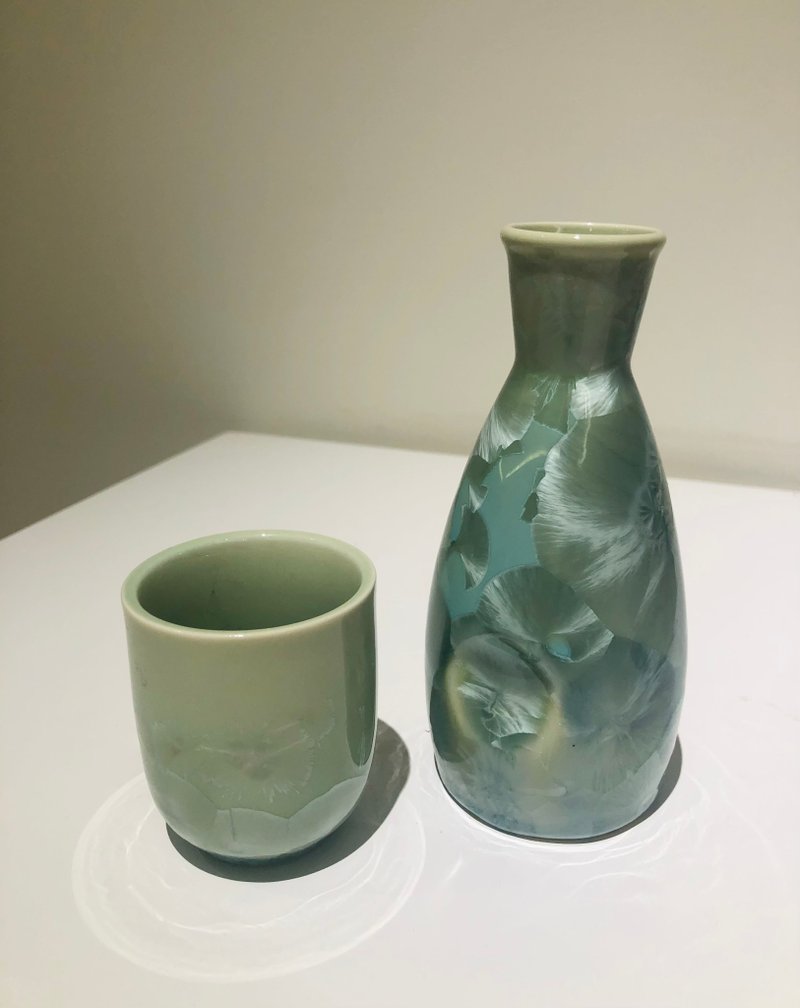 台灣製造 晶花系列 結晶釉酒器組 清酒壼 清酒杯 八塗文創｜茶壺/茶杯/茶具人氣榜 - Pinkoi