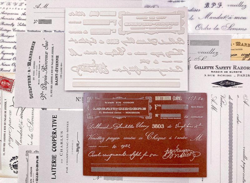 Mounted rubber stamp-Antique Receipt Set - Shop majosletter Stamps ...