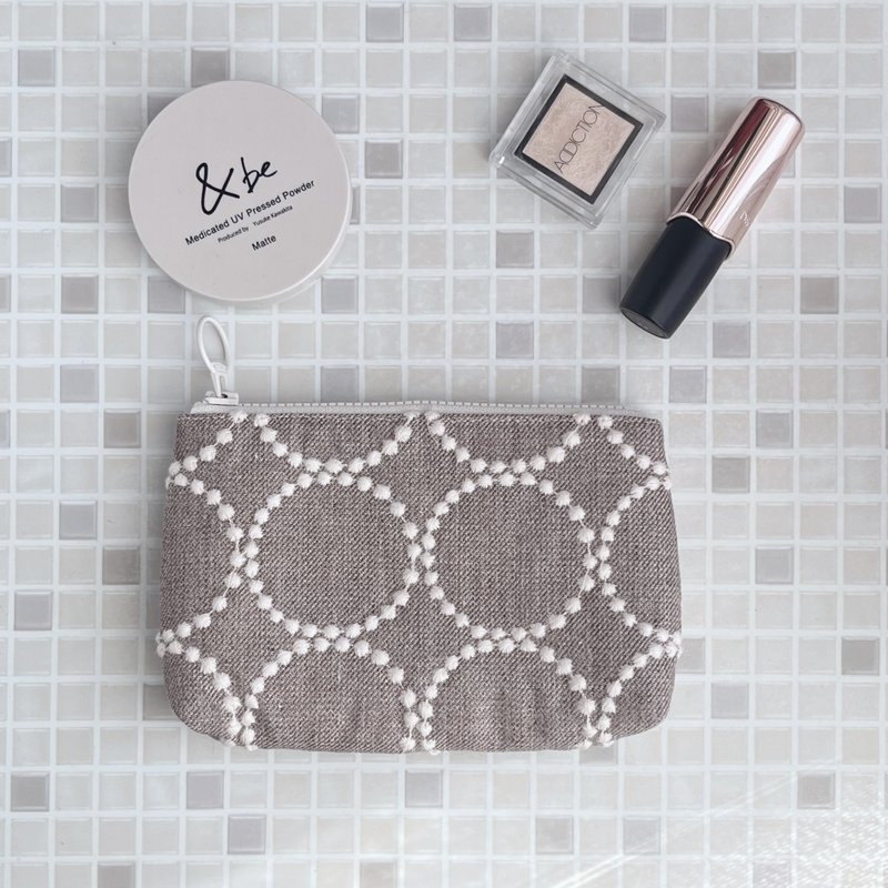 mina perhonen tambourine ハンドメイド ポーチ 化妝包 ブラウン forest wave mukava handmade｜化妝包/收納袋人氣榜 - Pinkoi