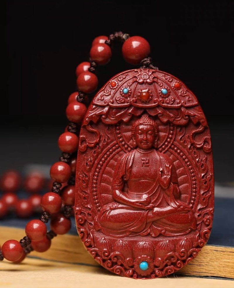 天然原礦硃砂精品紫金砂十二生肖守護神吊墜 硃砂高含量95%以上 水墨｜項鍊人氣榜 - Pinkoi