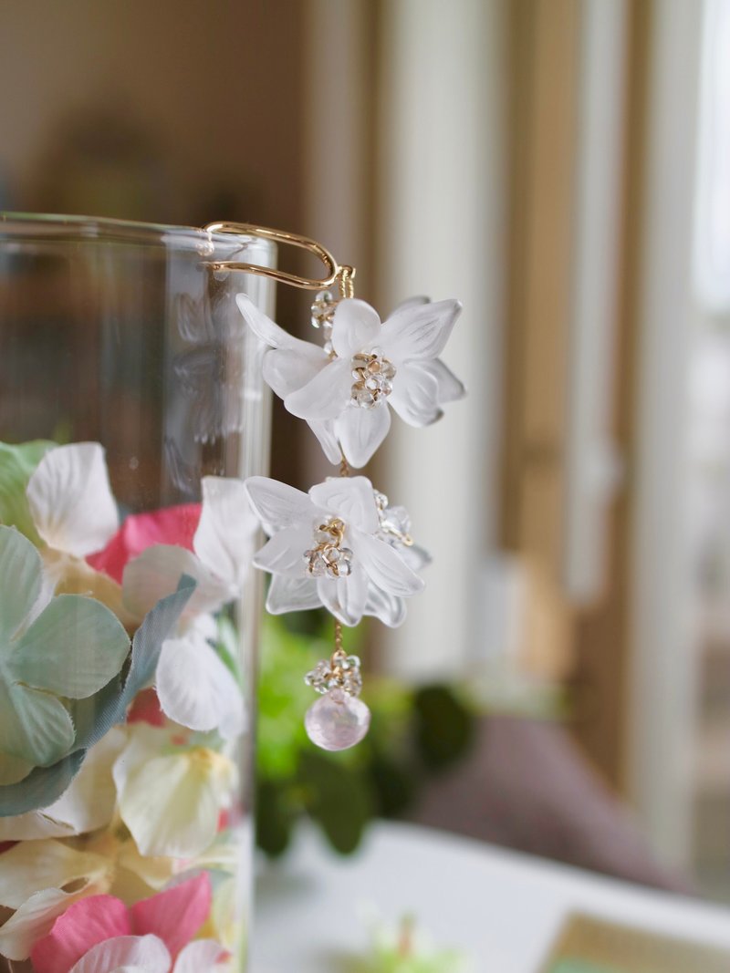 カサブランカ ローズクォーツ イヤーカフ Hachi｜耳環/耳夾/耳骨夾人氣榜 - Pinkoi