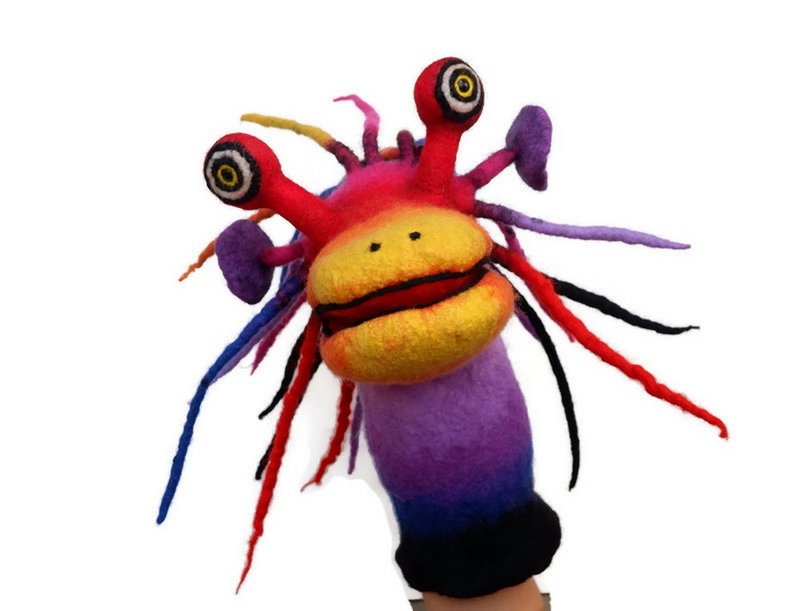 Dragon 龙 , alien puppet for puppet theater, glove puppet. 我将按订单制作 ...