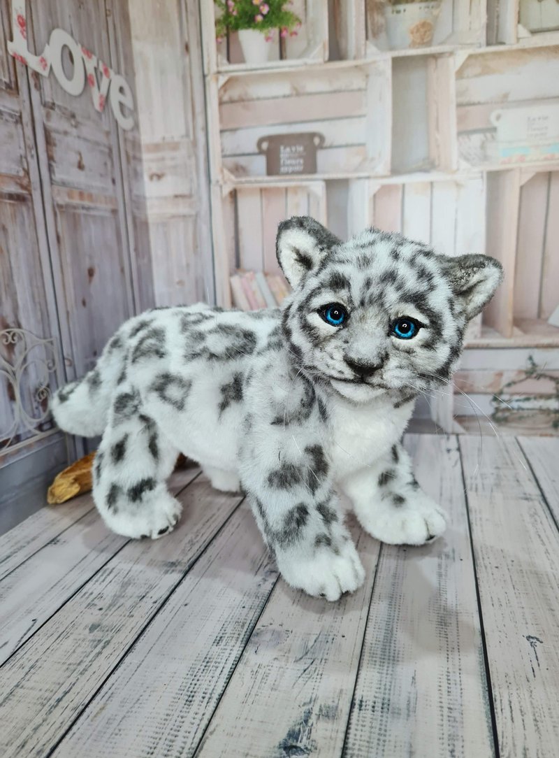 Realistic snow leopard gift. Plush leopard toy. Realistic toy - Shop ...