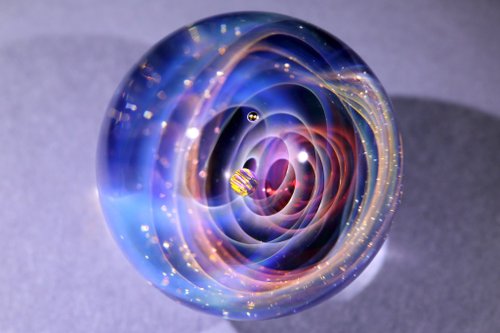 44mm 24K Gold Galaxy Glass Marble no.M100 - Shop Star Safari Glass ...