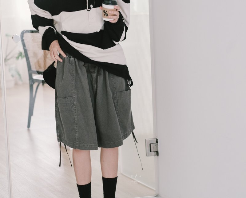 Little boy's five-point pocket wide pants - 2 colors - wide dark gray ...