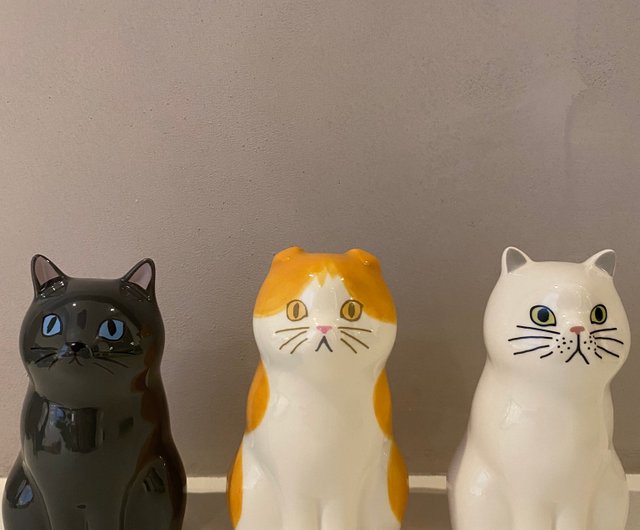 SETO CRAFT 猫型植木鉢/ペン立て 折れ耳猫 - ショップ SETO CRAFT 猫型植木鉢/ペン立て 折れ耳猫 - ショップ