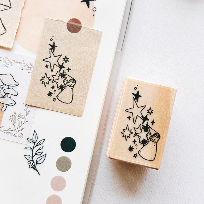 【星星花園】星星收集者/ 半手工印章 Two Black Circles｜印章/印台人氣榜 - Pinkoi