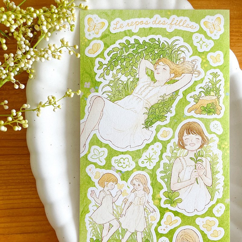 girl's rest Girl seal sticker (rana) honne market｜貼紙人氣榜 - Pinkoi