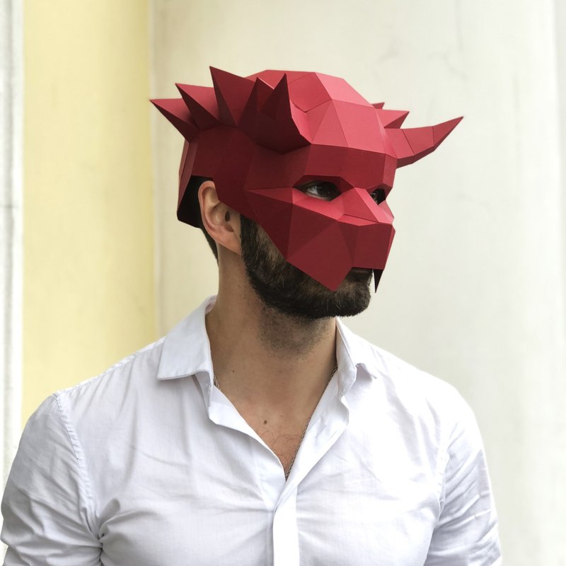 【數位】Horns Mask Papercraft, Halloween, Pdf, Gurko, Pepakura, Template ...