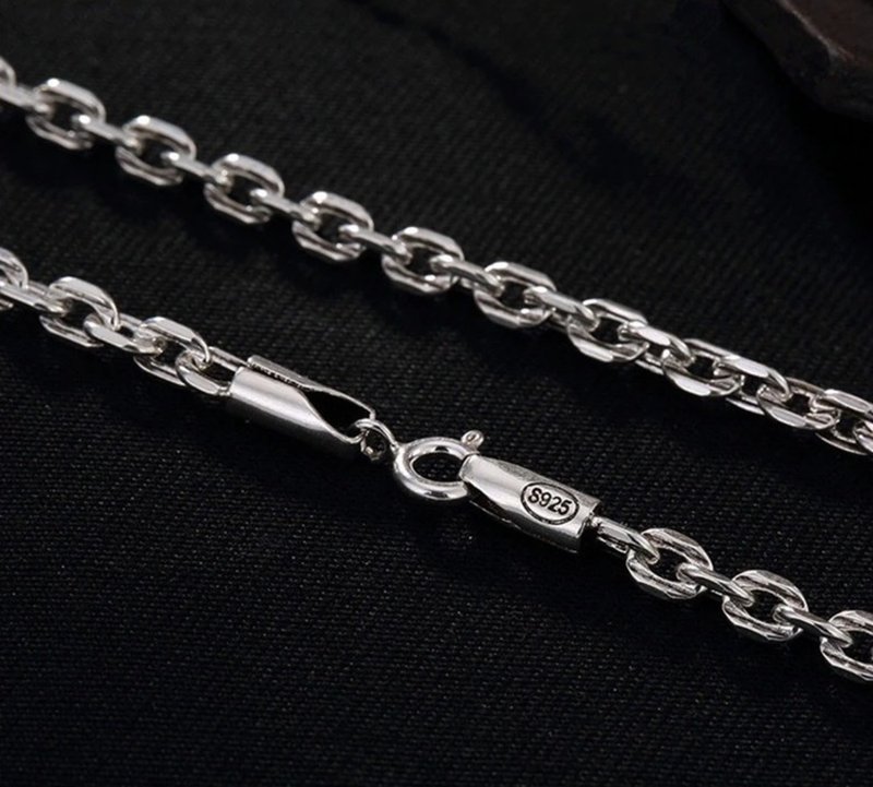 925 Sterling Silver Necklace without Pendant 3.5MM Link Chains Bijoux ...