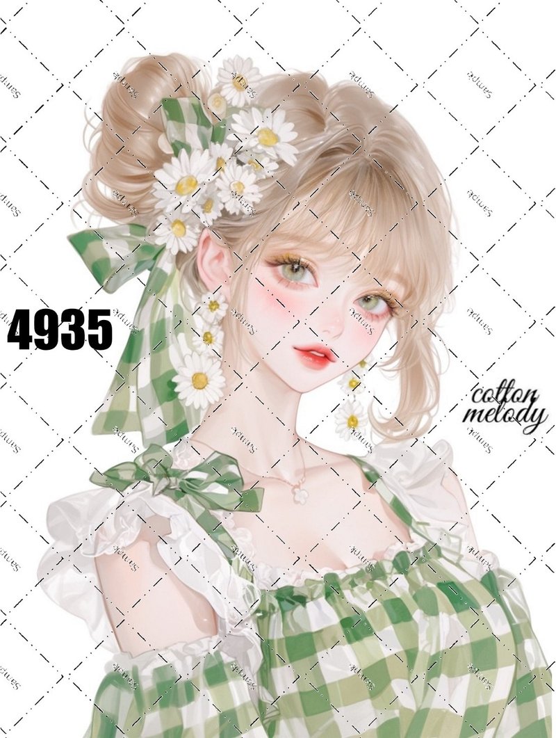 original sticker no.4935 人物ステッカー オリジナルステッカー オリジナル人物ステッカー 装飾ステッカー cotton melody cotton-melody｜貼紙人 ...