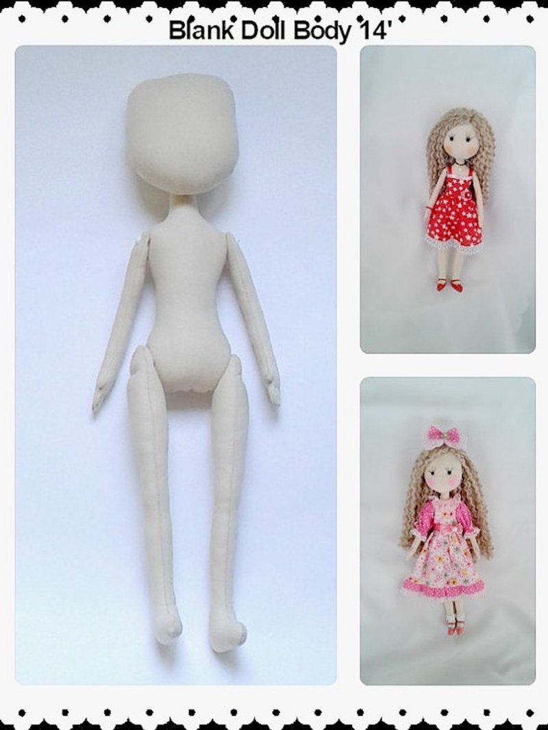 Blank Doll Body 14 inches Doll body, rag doll Ruzanna Dolls｜編織/刺繡/羊毛氈 ...