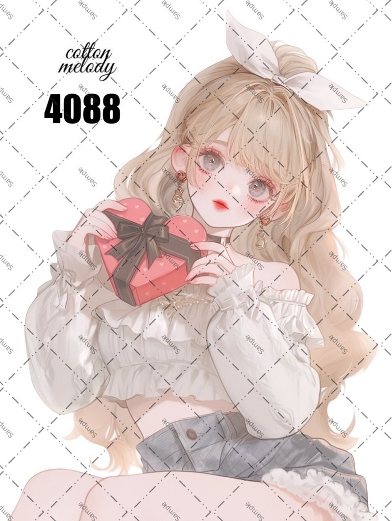 original sticker no.4088 人物ステッカー オリジナルステッカー オリジナル人物ステッカー 装飾ステッカー cotton melody cotton-melody｜貼紙人 ...