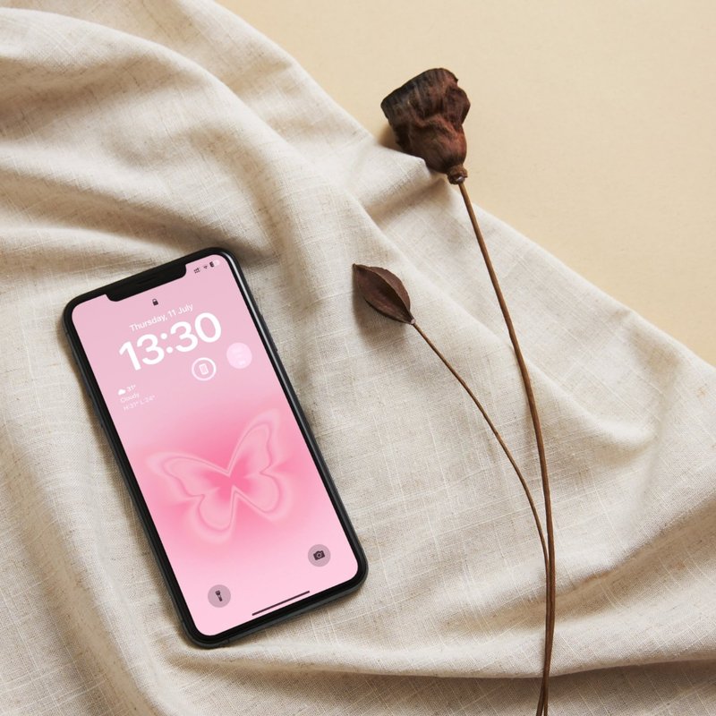 【數位】Dreamy Pink Butterfly Phone Wallpaper artfuldigico｜電腦手機桌布/貼圖/App 圖示 ...