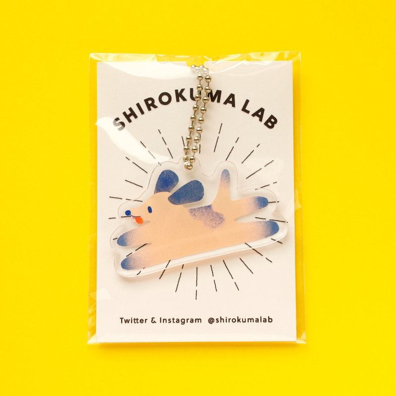 Jump Dog / Orange Acrylic key chain - 設計館 SHIROKUMA LAB 鑰匙圈/鑰匙包 - Pinkoi