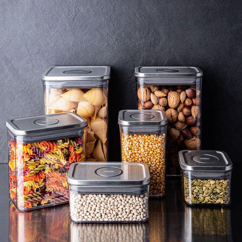 【pinkoi限定超值組合】OXO 不鏽鋼按壓保鮮盒-長方1.6L+咖啡量匙 美國OXO｜便當盒/食物袋人氣榜 - Pinkoi