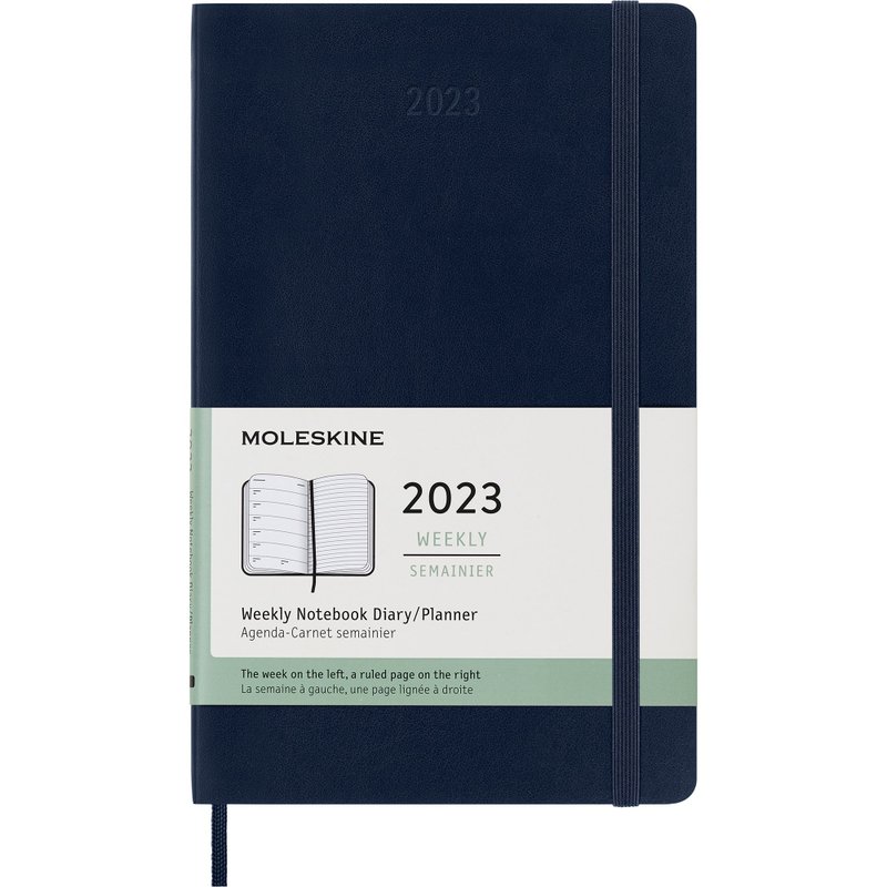 MOLESKINE 2023 週記手帳 12M 軟皮 L型 藍 MOLESKINE｜筆記本/手帳人氣榜 - Pinkoi