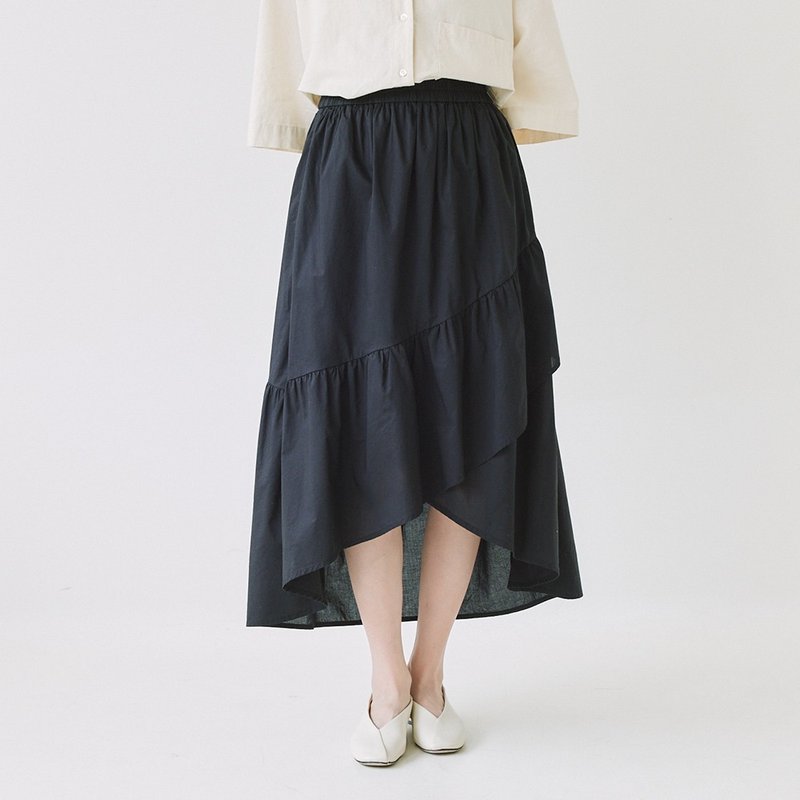 【Simply Yours】交叉裙襬蛋糕裙 黑F Simply Yours｜裙子/長裙人氣榜 - Pinkoi