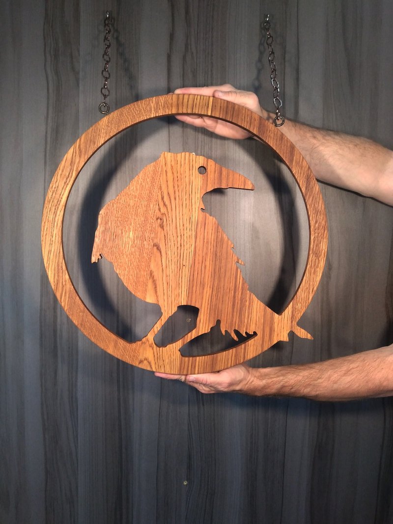 Big raven on the wall, Wooden Wall Decor, Carved Crow, Crow Wall Decor ...