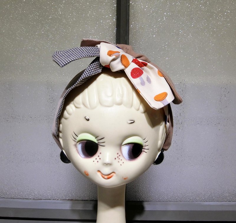 蘑菇雙蝴蝶結髮帶 bubu studio(布布工作室）｜髮箍/髮帶人氣榜 - Pinkoi