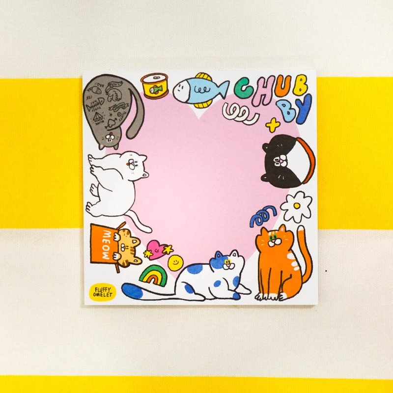 MEOW MEOW MEMO PAD - Shop Fluffy Omelet Sticky Notes & Notepads - Pinkoi
